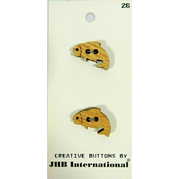 JHB International | Office | Jhb International Small Wood Fish Buttons ...